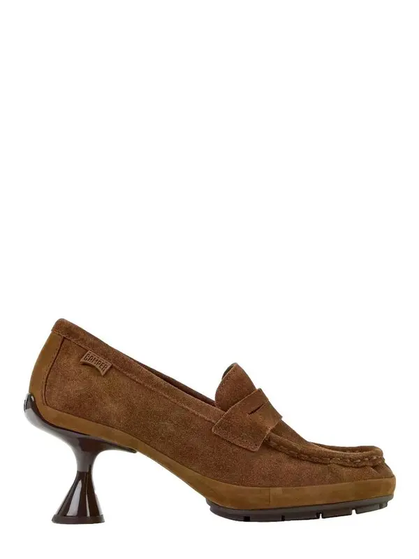 Camper Leather Loafers With Sculptural Heel - Brown