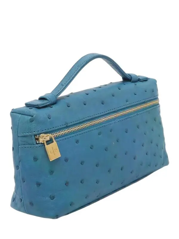 Loro Piana 19 Extra Pocket Leather Pouch - Blue