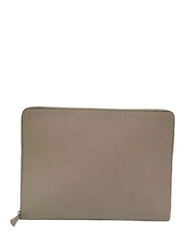 Fendi Grained Leather Pouch - Neutrals