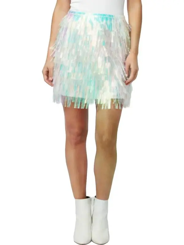 Dolce & Gabbana Iridescent Fringed Mini Skirt - Blue