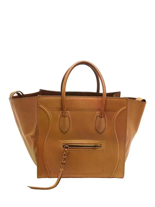 Celine Leather Luggage Tote Bag - Brown