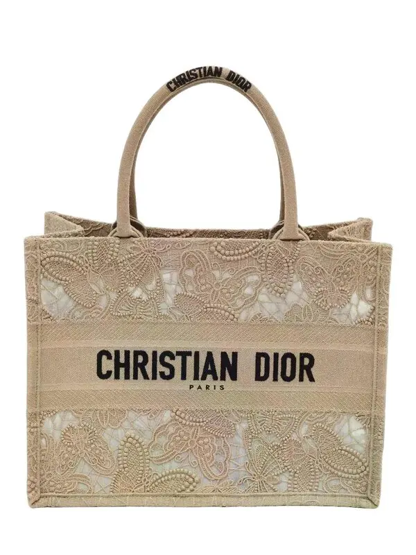 Dior Book Tote Butterfly-embroidered Tote Bag - Neutrals