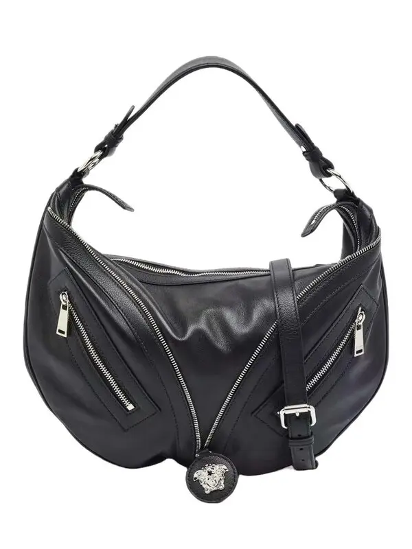 Versace Repeat Leather Tote Bag - Black