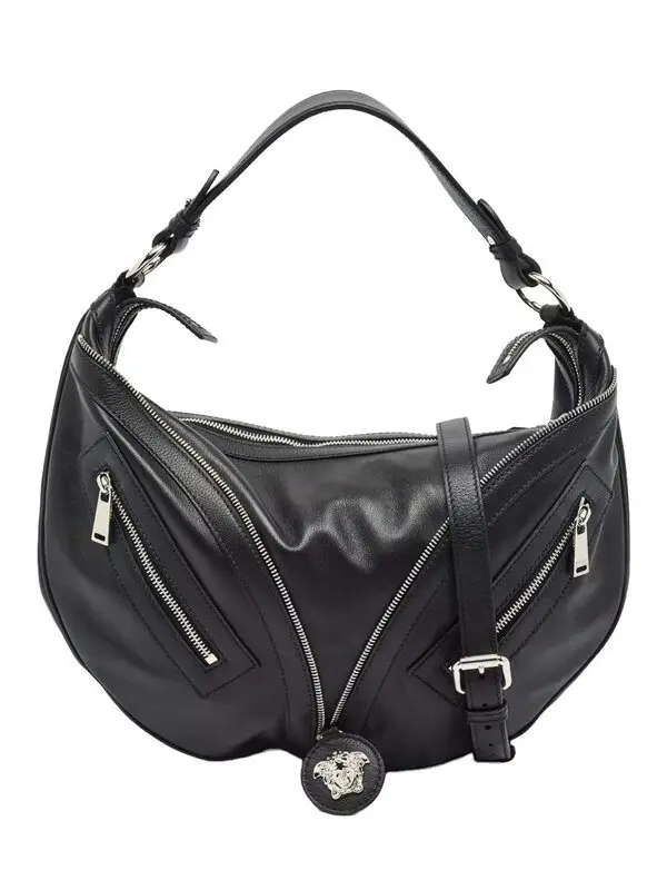 Versace Repeat Leather Tote Bag - Black