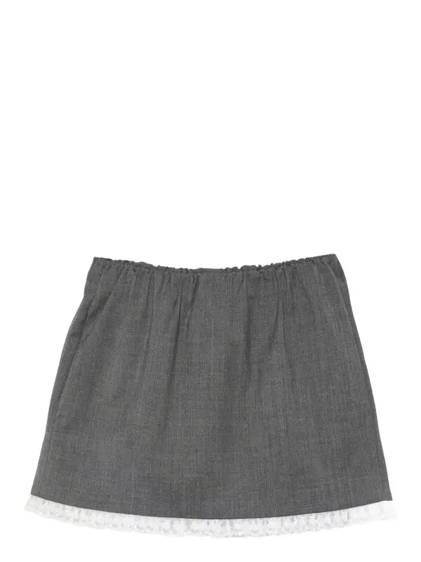 Maje Lace-trim Mini Skirt - Grey