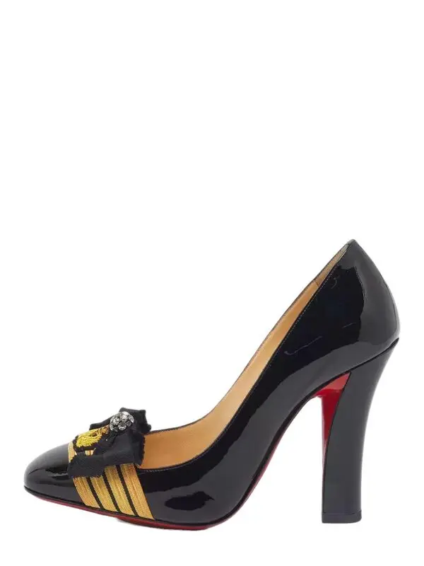 CHRISTIAN LOUBOUTIN Patent Leather Bow Detail Pumps - Black