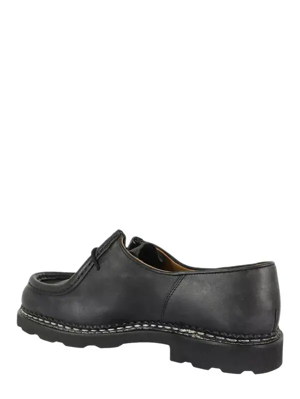 Paraboot Michael Marche Ii Leather Boat Shoes - Black