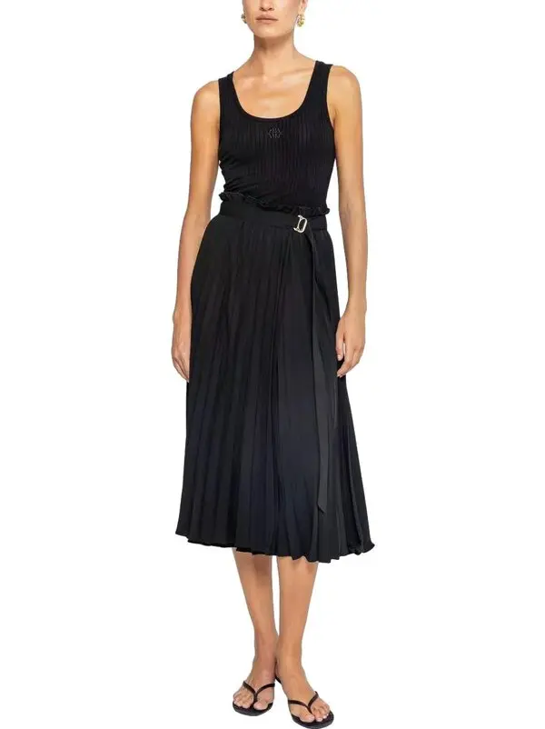 NISSA Logo Embroidered Stretch Top - Black
