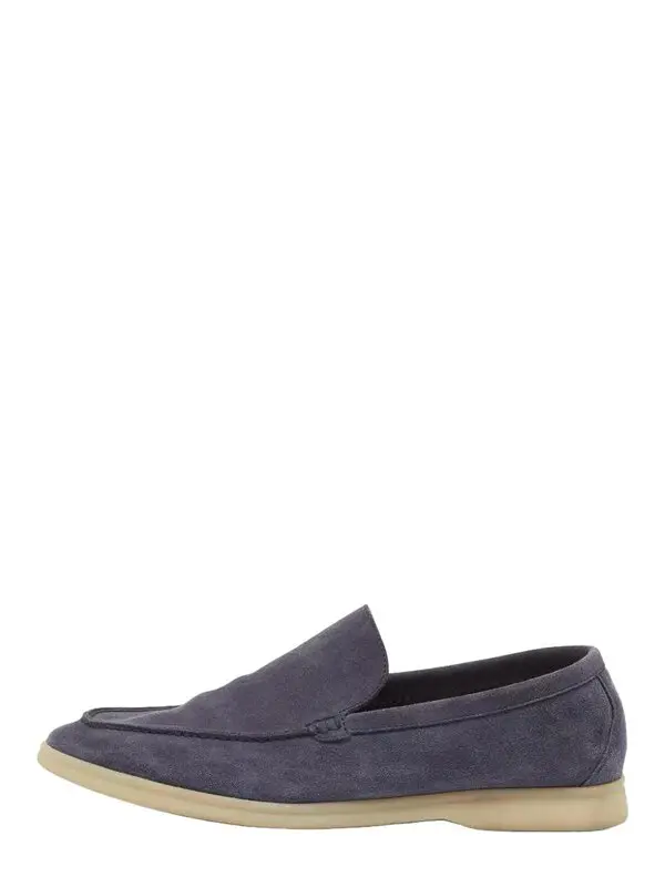 Loro Piana Summer Charms Walk Suede Loafers - Blue