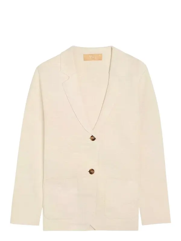 NOW YOU LIVE Langton Waffle-knit Blazer - Neutrals