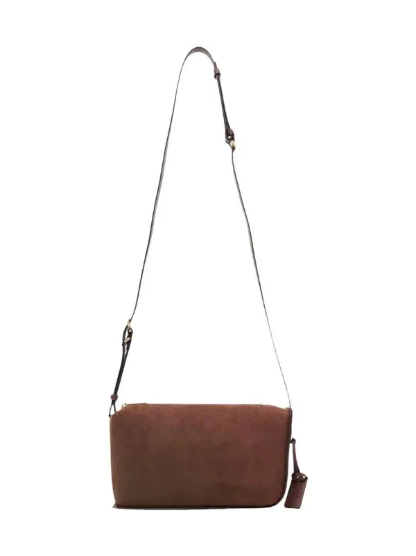 JOY GRYSON Crescent Suede Shoulder Bag - Brown