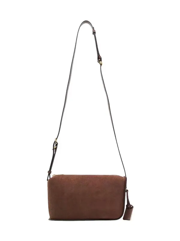 JOY GRYSON Crescent Suede Shoulder Bag - Brown