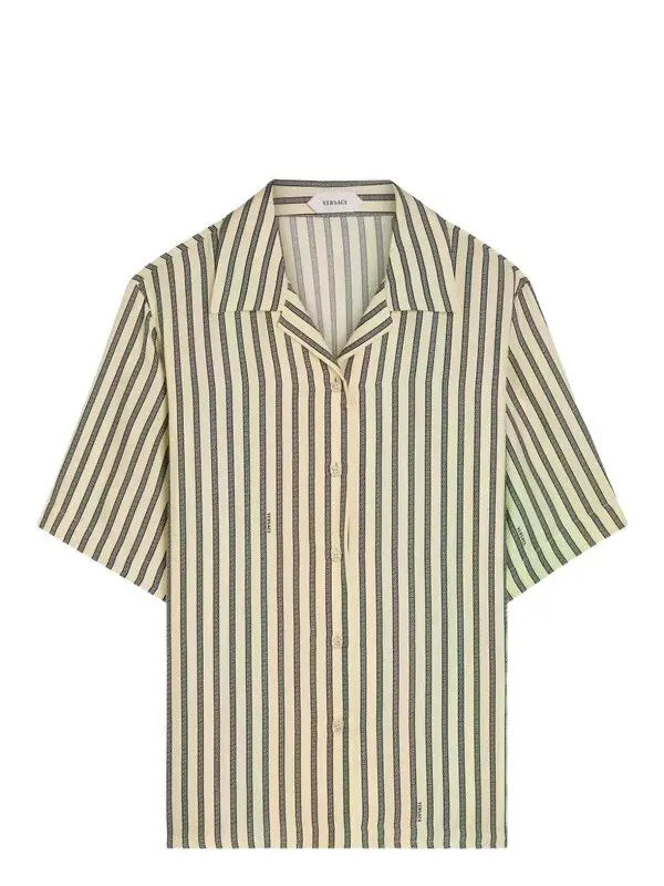 Versace Printed Silk Twill Shirt - Neutrals