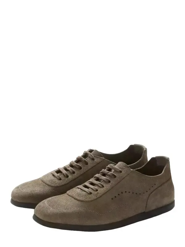 STOFFA Lace-up Suede Sneakers - Neutrals