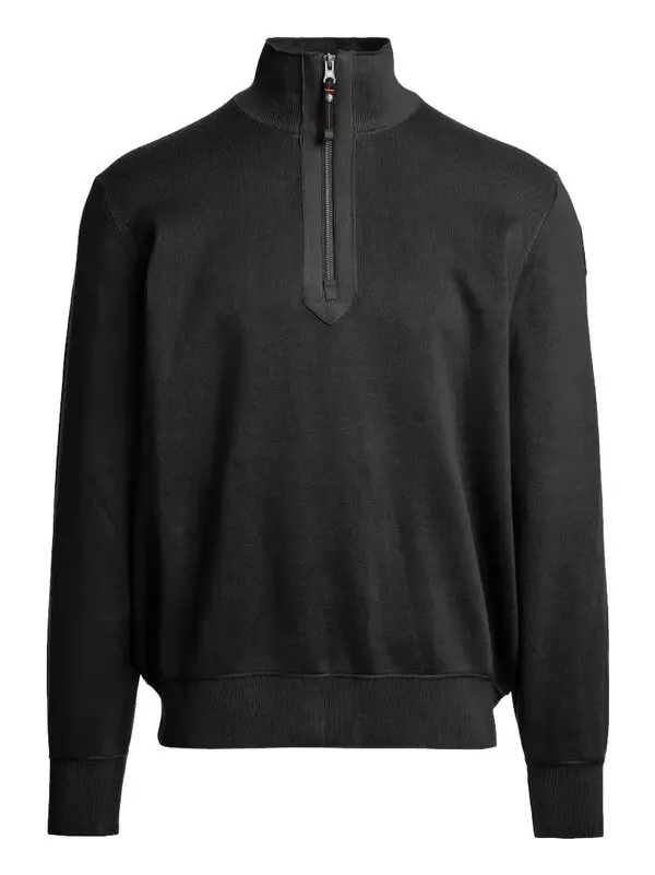 PARAJUMPERS Basic Scoe Half-zip Sweater - Black