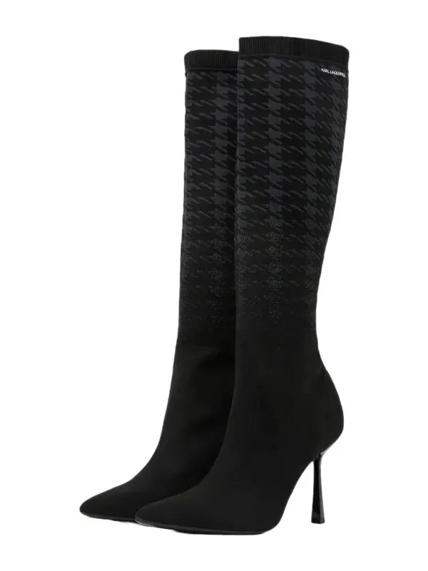 Karl Lagerfeld Pandara Gradient High-leg Knit Boots - Black