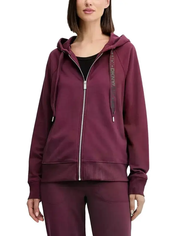 Dkny Drawstring Zip-up Hoodie - Purple