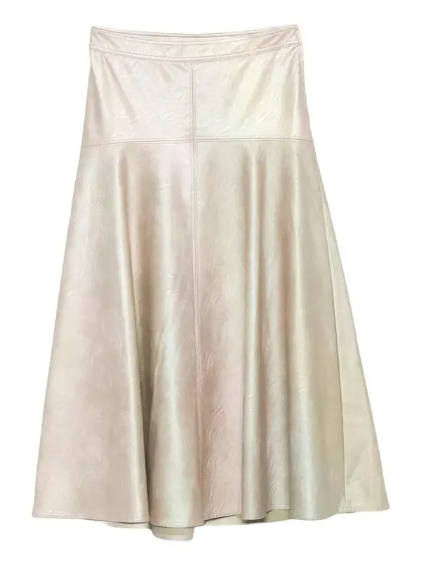 FORTE_FORTE Metallic Effect Panelled Midi Skirt - Gold