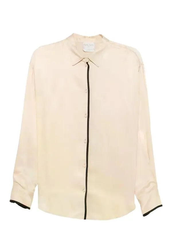 FORTE_FORTE Contrast Trim Shirt - Neutrals