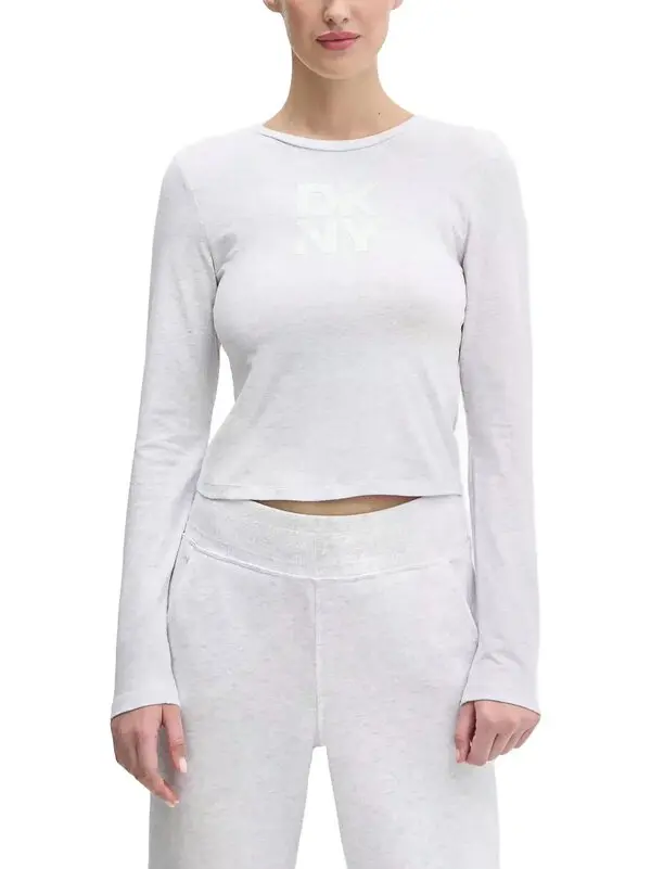 Dkny Logo Print Long Sleeve T-shirt - Grey