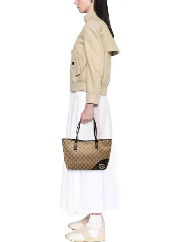 Gucci Gg Canvas New Britt Tote Bag - Neutrals