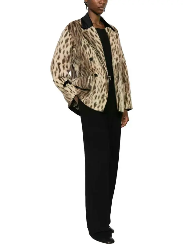 FORTE_FORTE Leopard-print Double-breasted Coat - Neutrals