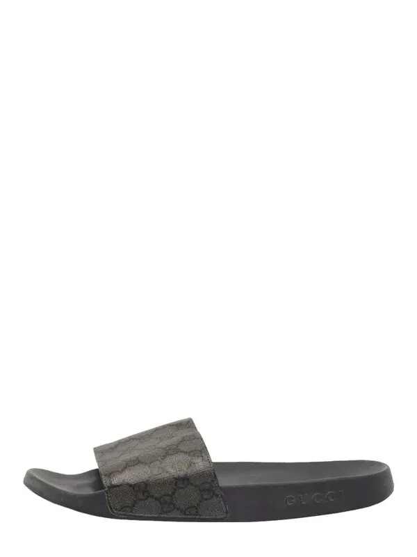 Gucci Gg Supreme Canvas Slides - Brown