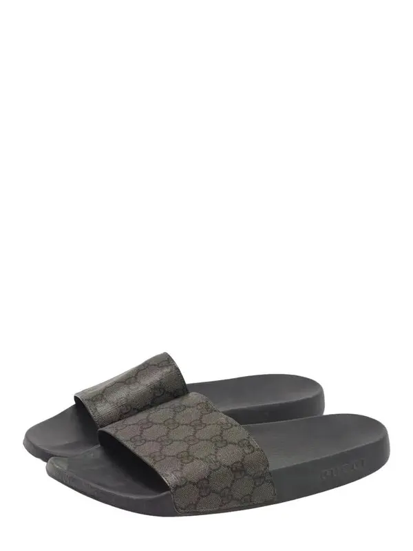 Gucci Gg Supreme Canvas Slides - Brown