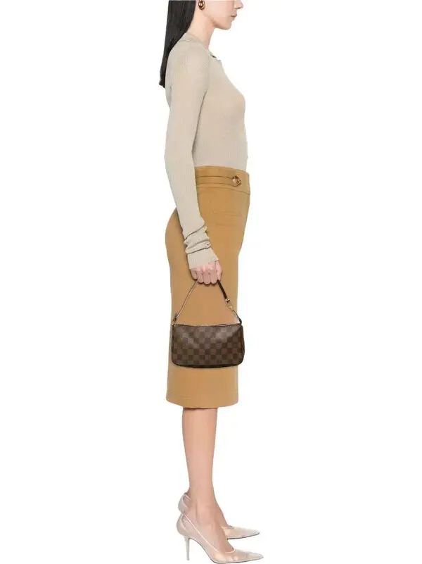 LOUIS VUITTON 2008 Damier Ebene Pochette Accessoires Shoulder Bag - Brown