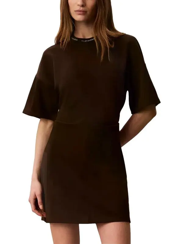 Calvin Klein Collar Mini Dress - Brown