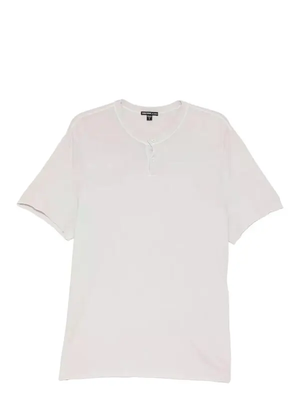 JAMES PERSE Slub-jersey Henley T-shirt - Grey