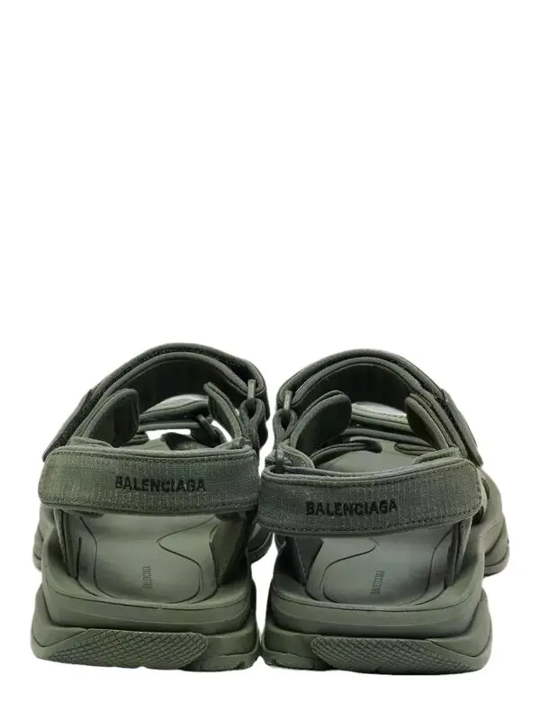 Balenciaga Tourist Flat Sandals With Touch-strap Fastening - Green