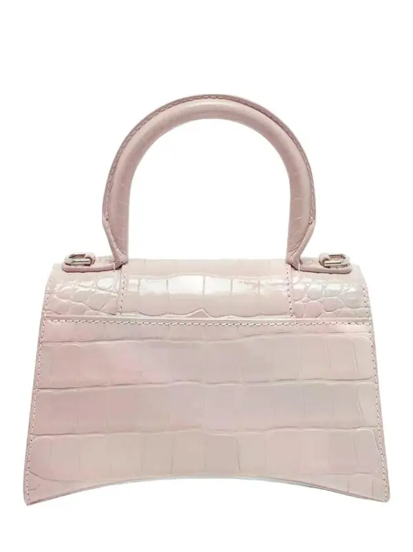 Balenciaga Hourglass Crocodile-embossed Handbag - Pink
