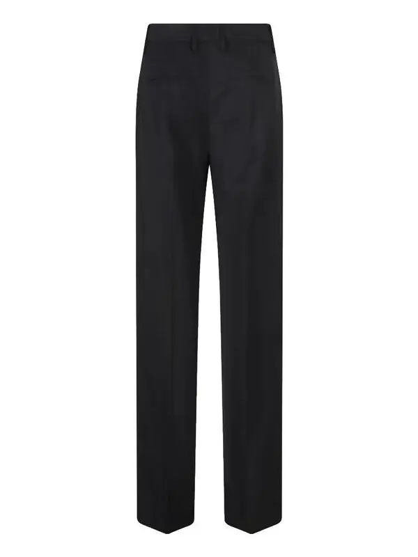 DONDUP Pleated Trousers With Logo Charm - Black