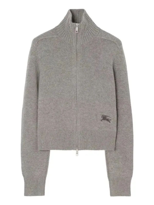 Burberry Cashmere-blend Zip-up Jacket - Grey