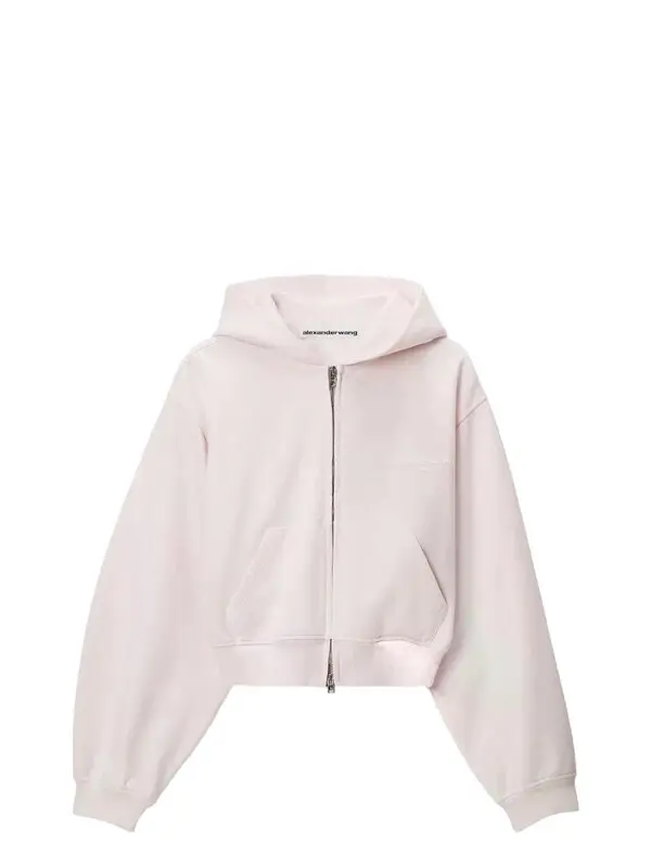 Alexander Wang Zip-up Hoodie With Logo Print - Pink