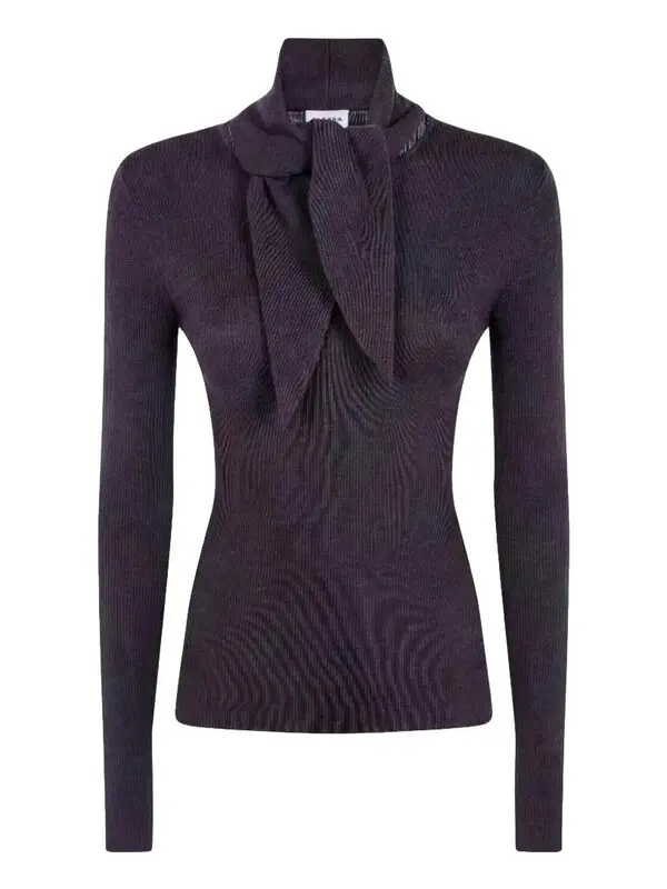 P.a.r.o.s.h Ribbed-knit Pussy-bow Sweater - Purple