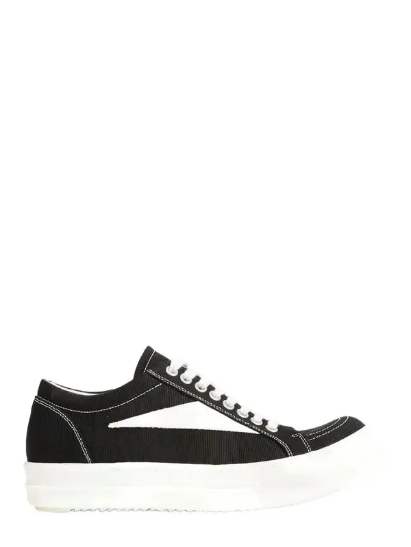 Rick Owens Low Top Sneakers With Graphic Appliqu - Black
