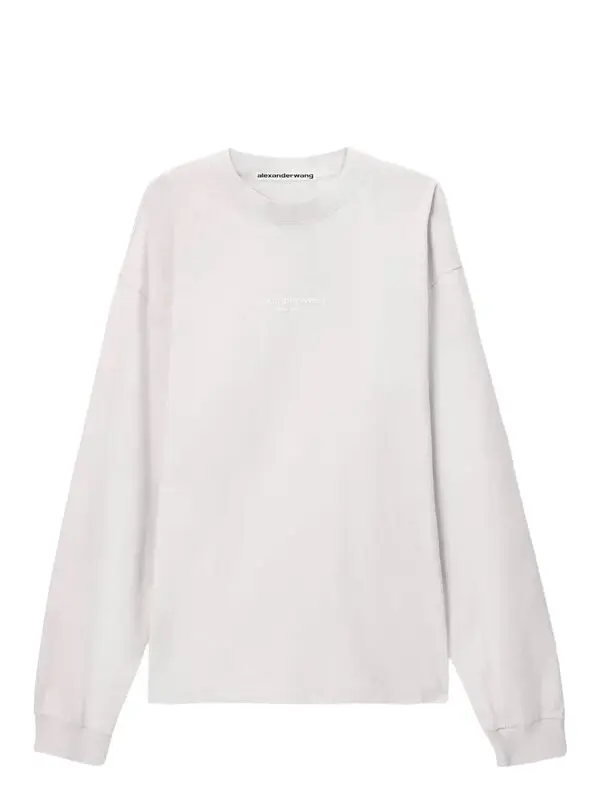 Alexander Wang Logo-print Long-sleeve T-shirt - Pink