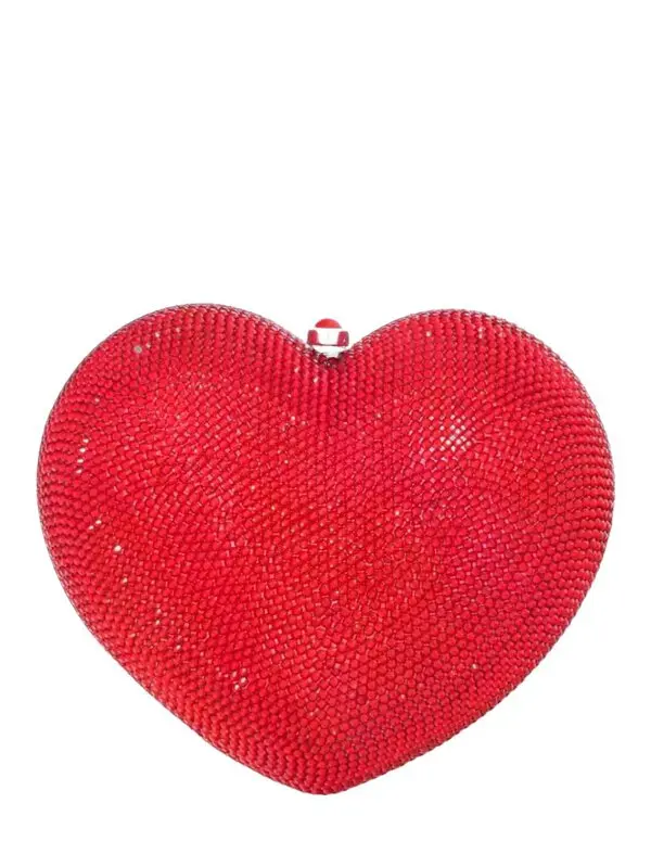 Judith Leiber L'amour Petit Coeur Clutch Bag - Red
