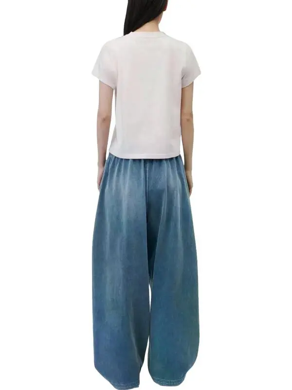 Alexander Wang Logo Print Shrunken Short Sleeve T-shirt - Pink