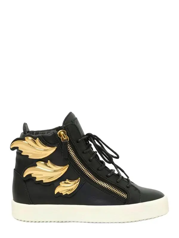 GIUSEPPE ZANOTTI Wing-detail Zip-fastening Sneakers - Black