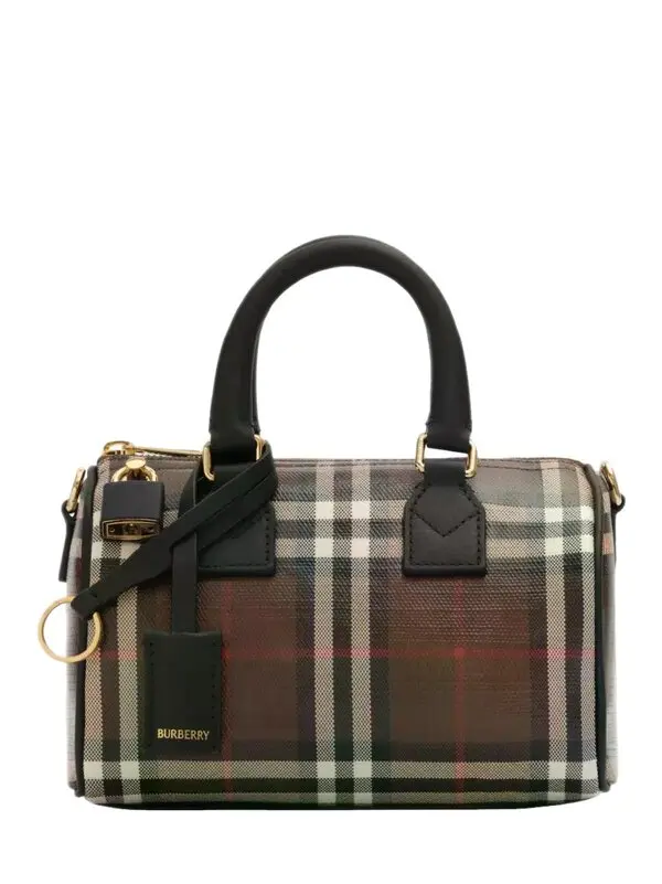 Burberry Mini Check Bowling Bag - Brown