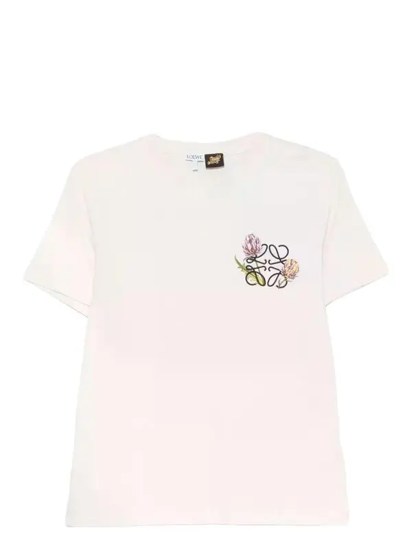Loewe X Paula's Ibiza Anagram Floral-embroidered T-shirt - Neutrals