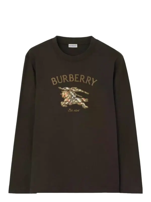 Burberry Knight Check Cotton Long-sleeve T-shirt - Brown