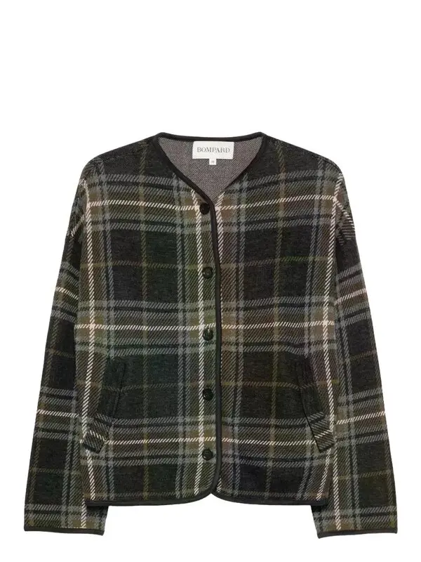 Eric Bompard Tartan Jacquard Cardigan - Grey