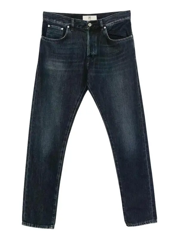 PT TORINO Faded Effect Whiskered Jeans - Blue