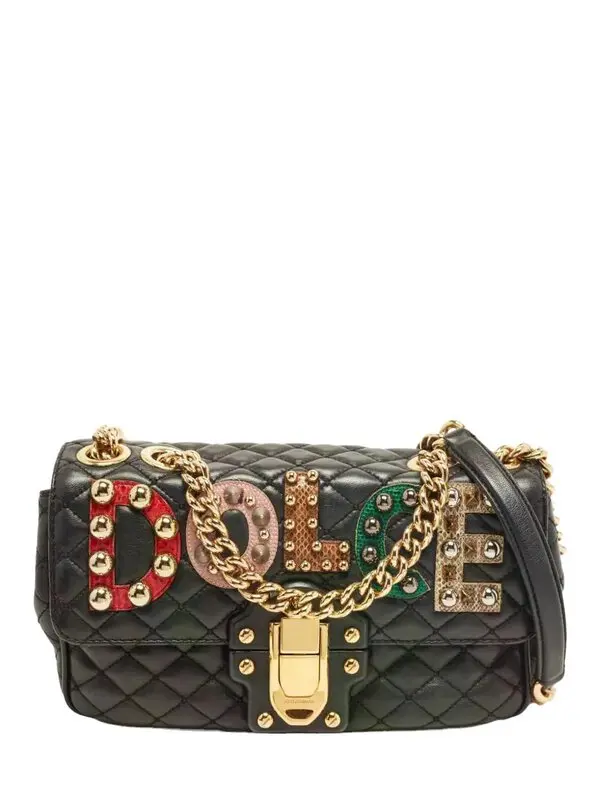 Dolce & Gabbana Lucia Studded Shoulder Bag - Black