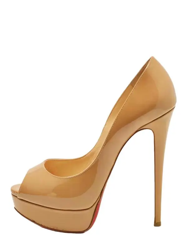 CHRISTIAN LOUBOUTIN Lady Peep Platform Pumps - Neutrals