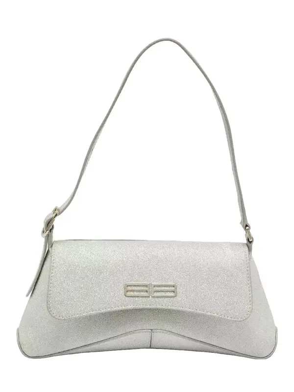 Balenciaga Glitter-embellished Shoulder Bag - Silver
